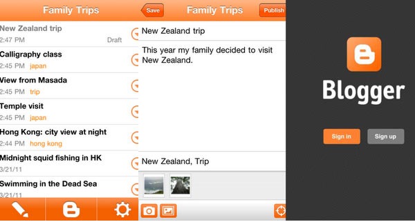 La aplicación de Blogger para iOS y Android