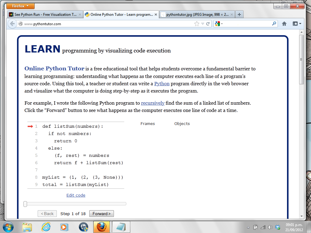 Herramienta para visualizar lo que hace Python