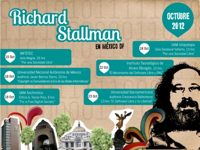 Richard Stallman en México: fechas y lugares