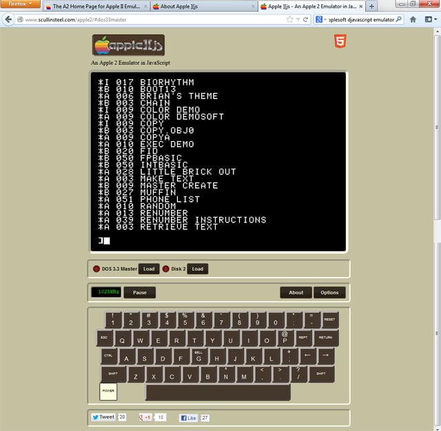 Emulador de Apple //e en Javascript
