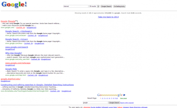 Usa Google como en 1998