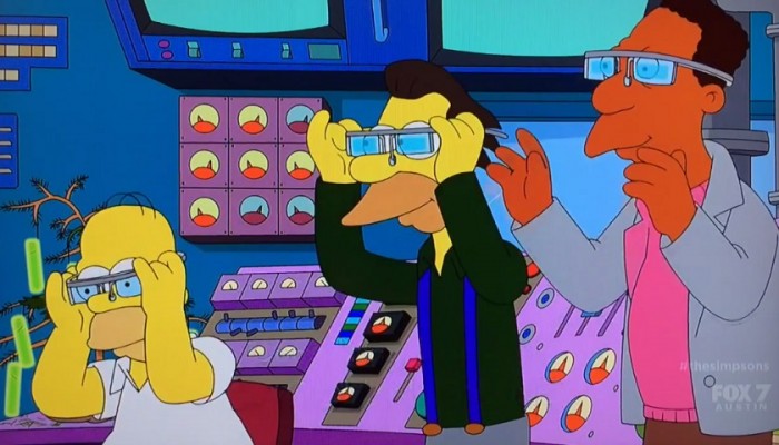 Homero Simpson usa Google Glass