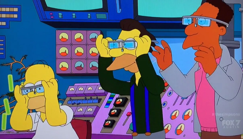 Homero Simpson usa Google Glass