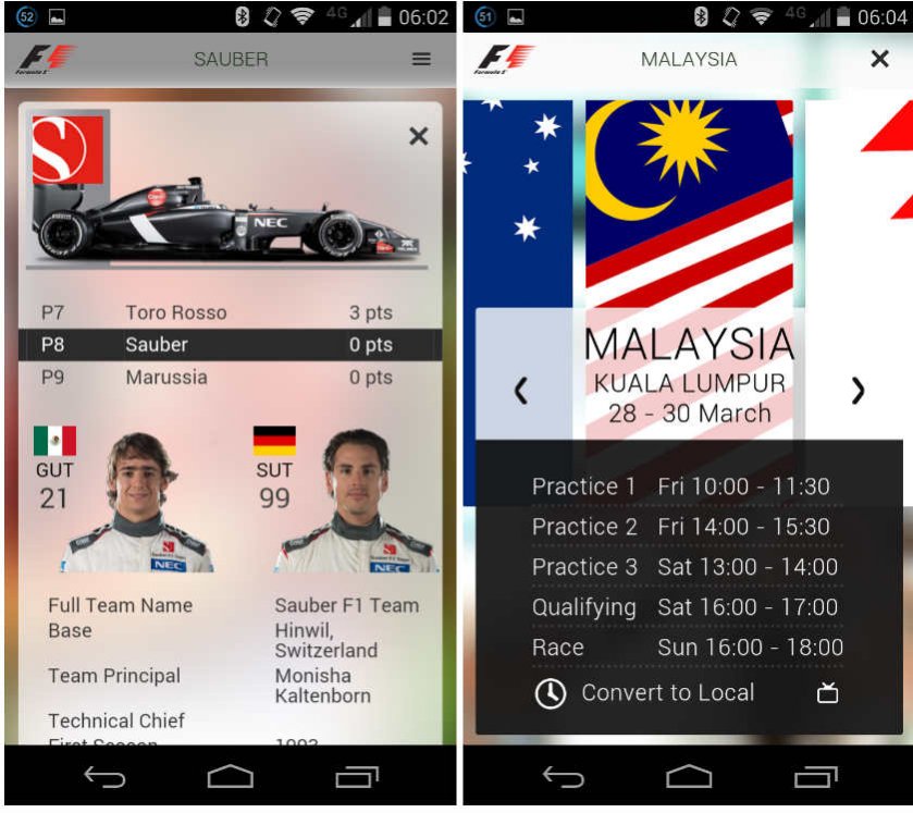 App oficial para seguir la Fórmula 1
