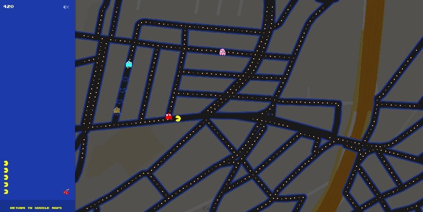 Juega PAC-MAN en las calles del mundo con Google Maps