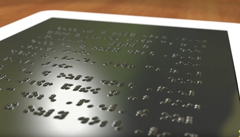 Una tableta Braille para discapacitados visuales
