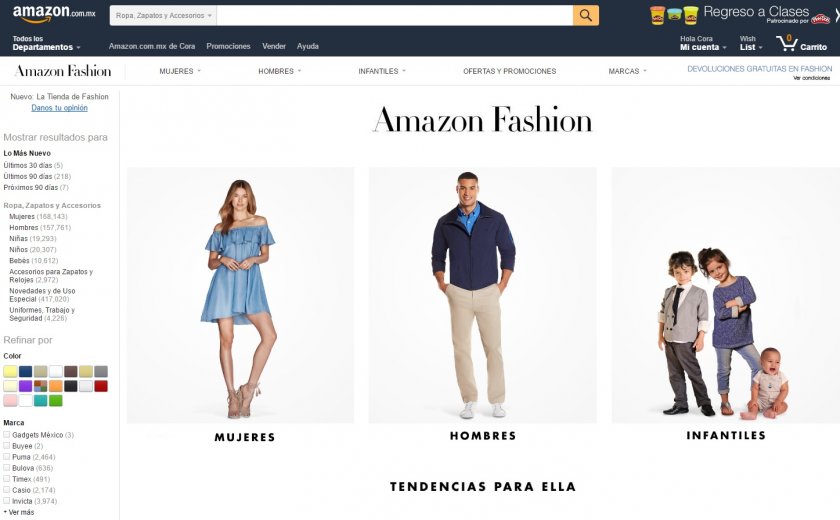 Amazon estrena tienda de ropa en México