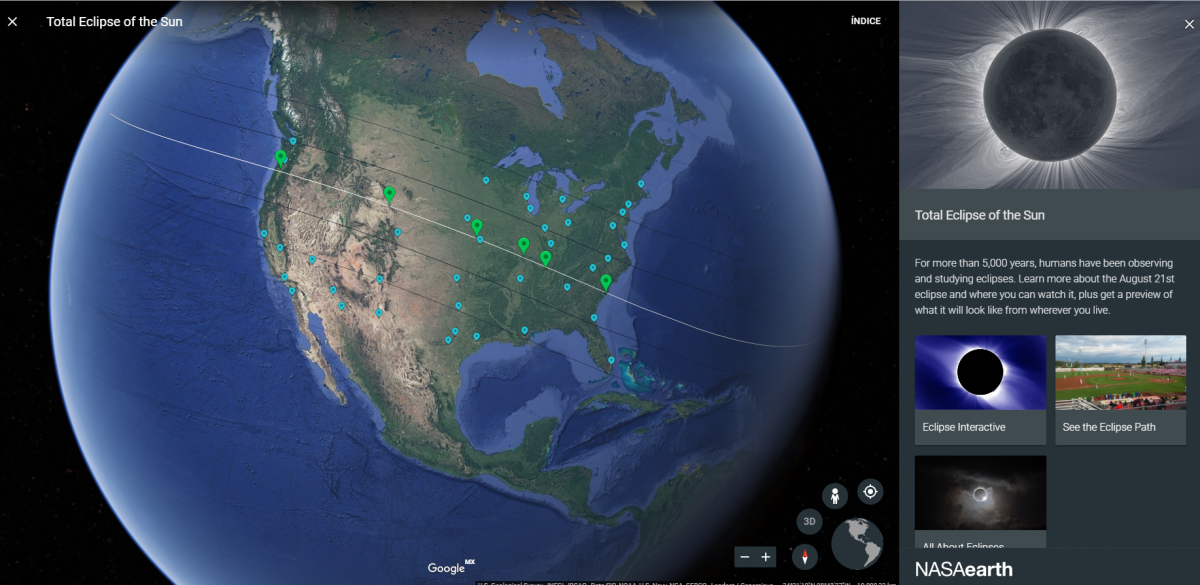 ¿Cómo seguir el eclipse solar a través de Google Earth?