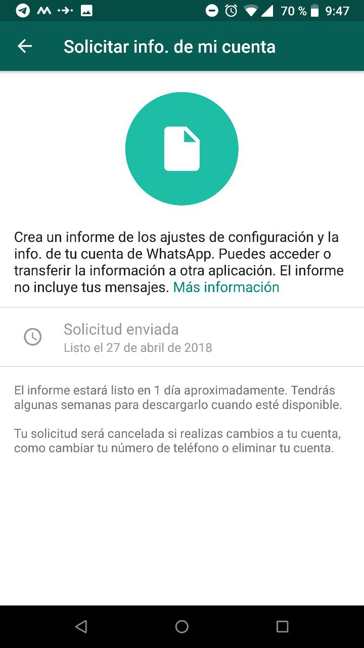 Cómo descargar los datos que WhatsApp tiene de ti en 3 sencillos pasos