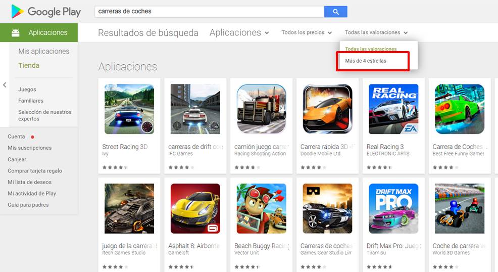 Aplicaciones Play Store