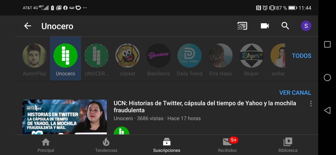 unocero - YouTube ya permite que filtres tus suscripciones para que sólo veas lo que te interesa