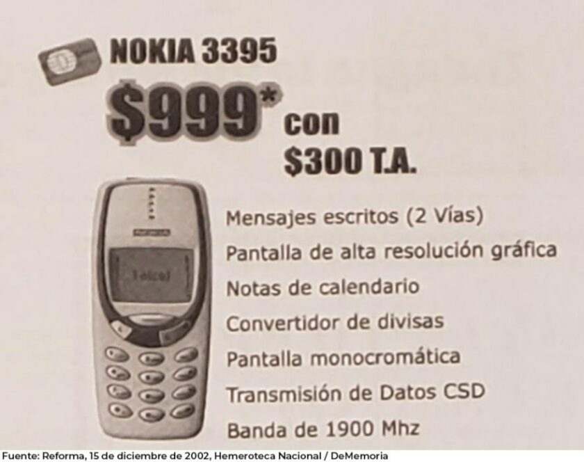 unocero - ¿Te acuerdas? Esto costaba el Nokia 3395 en México en 2002