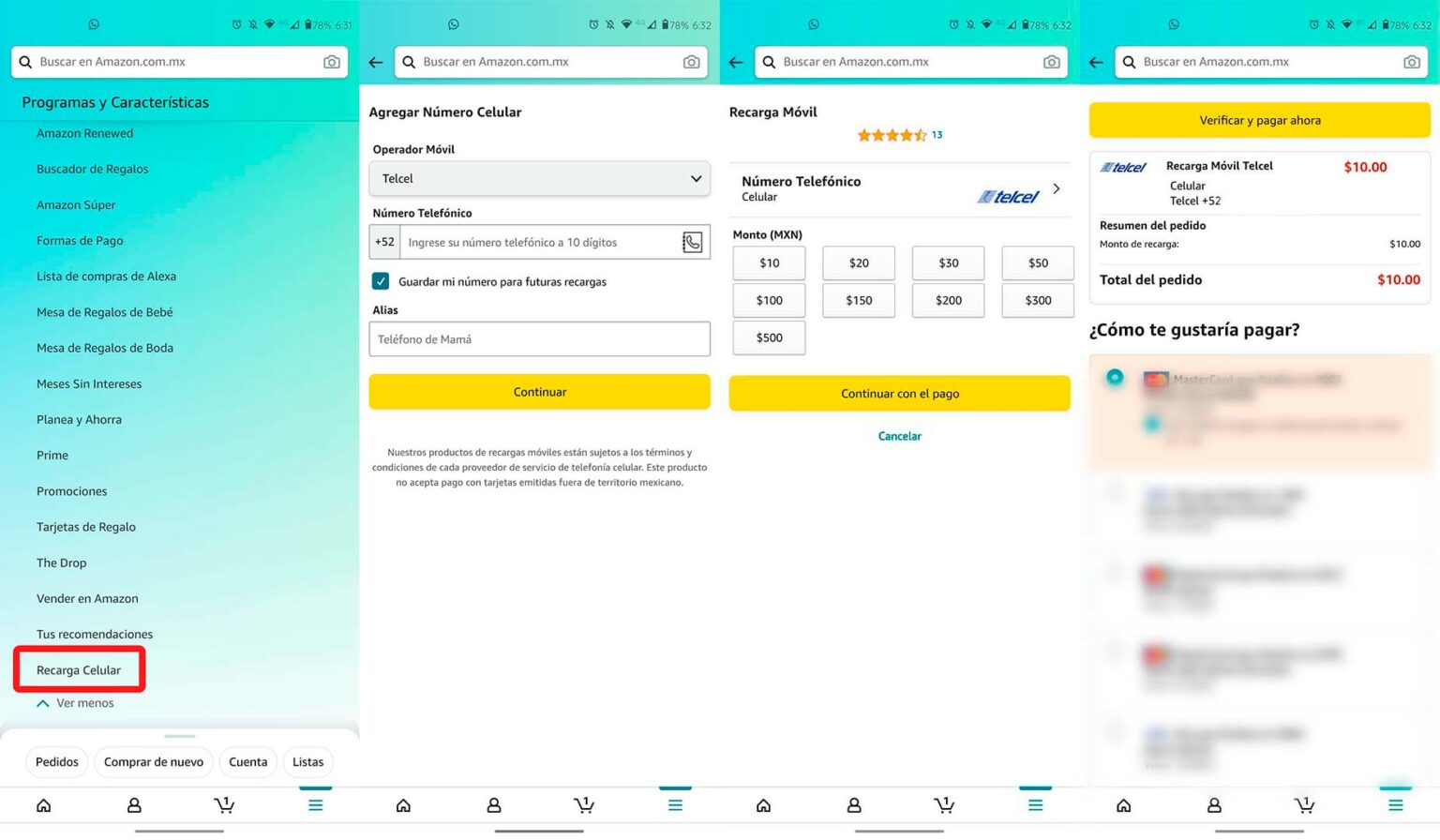 unocero - Recarga tu celular desde $10 en Amazon, descubre cómo ...