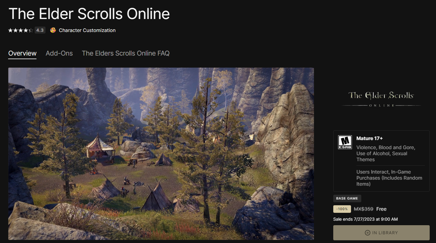 unocero - Consigue The Elder Scrolls Online gratis en Epic Games